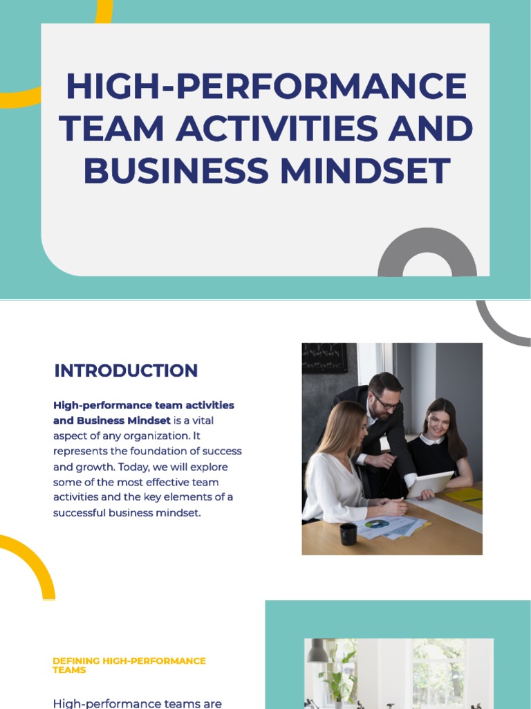 High-Performance Team Activities and Business Mindset | PDF