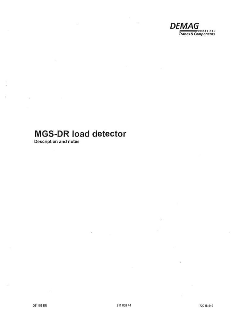 2 Ton Demag OHC Load Detector | PDF