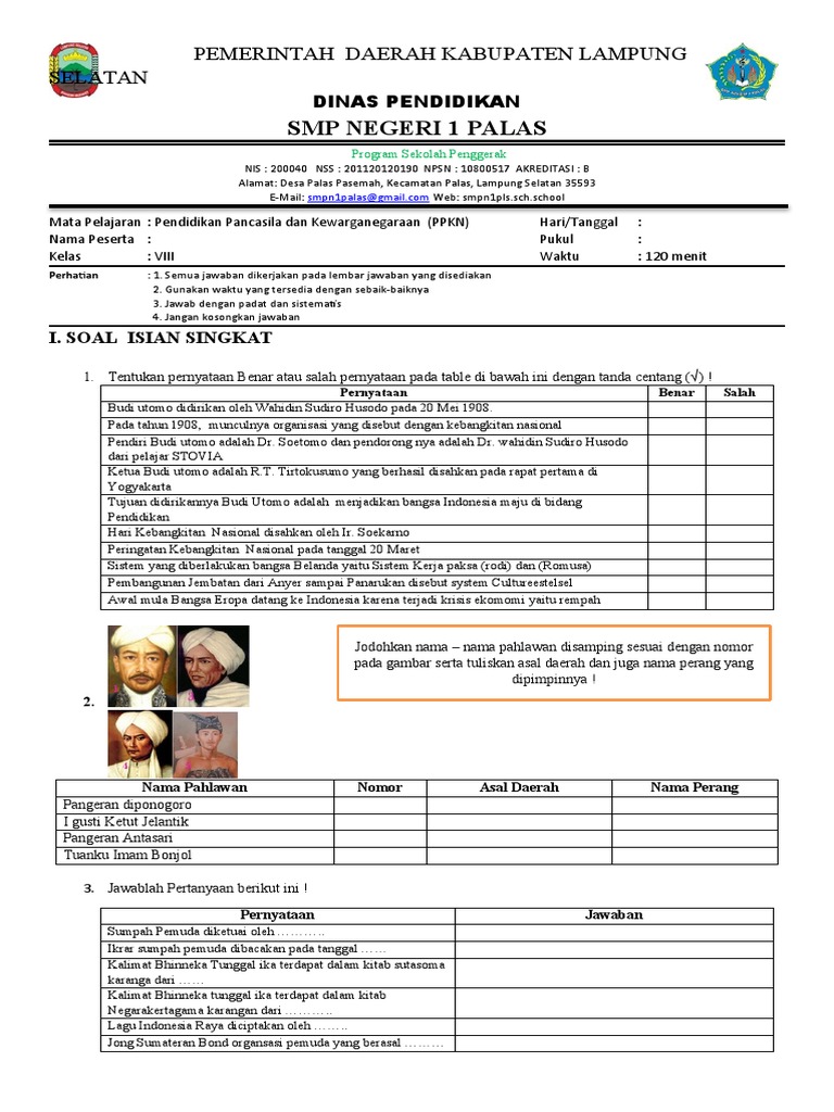 Soal Pts Semester 2 Kelas 8 | PDF