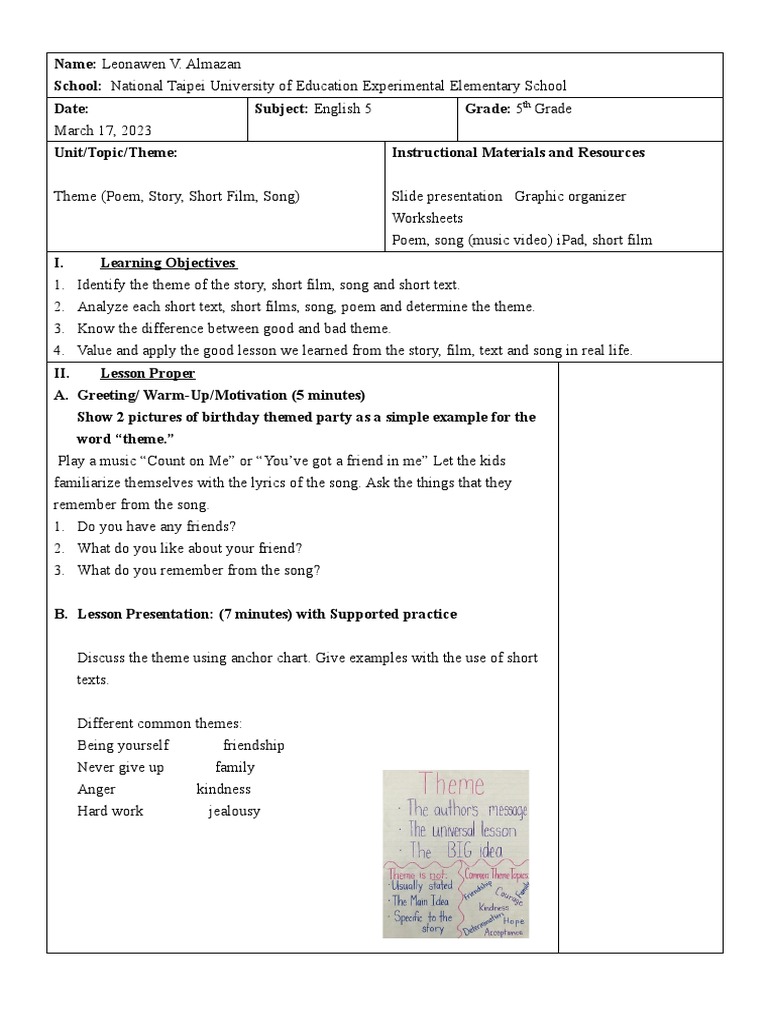 Lesson Plan For Tfetp Demo Teaching | PDF | Cognition | Learning