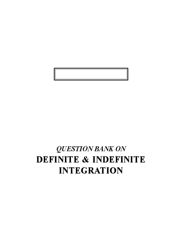 Definite & Indefinite Integration Q.B. WA | PDF | Function (Mathematics) | Trigonometric Functions