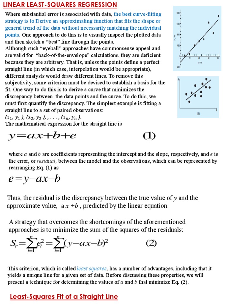 Linear Regression Course | PDF | Errors And Residuals | Least Squares