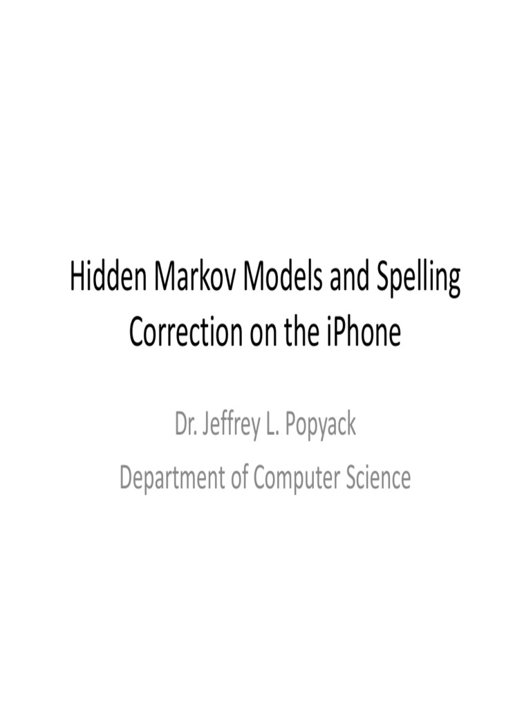 iPhone Spelling Correction Explained | PDF | Markov Chain | Cognition