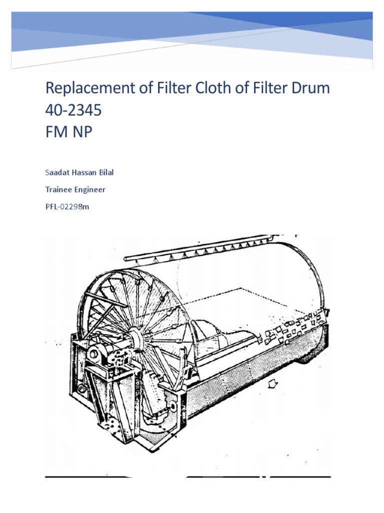 Filter Cloth Replacement for Drum 40-2345 | PDF | Wire | Textiles