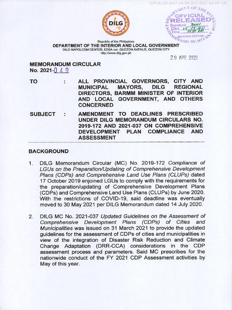 Dilg Memo Circular 2021430 B8a7b07041 | PDF Dilg Memo Circular 2021430 B8a7b07041 | PDF