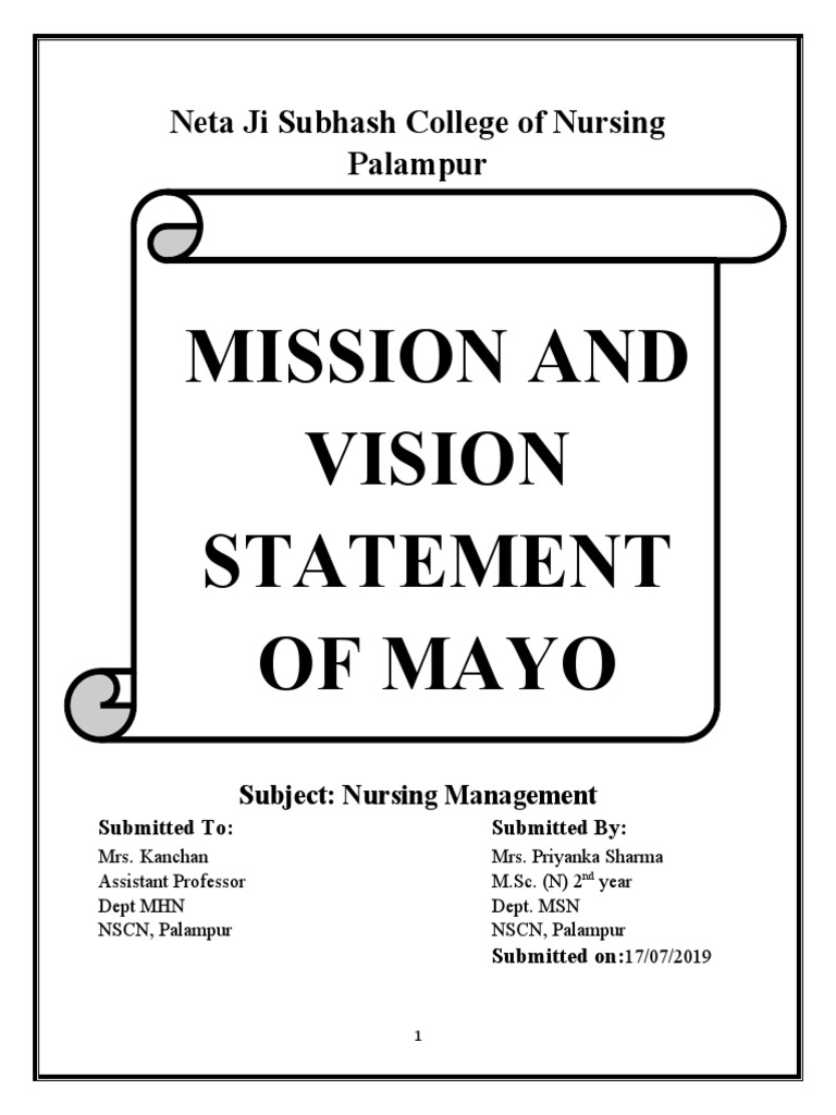 Vission Mission | PDF | Health Care | Hospital