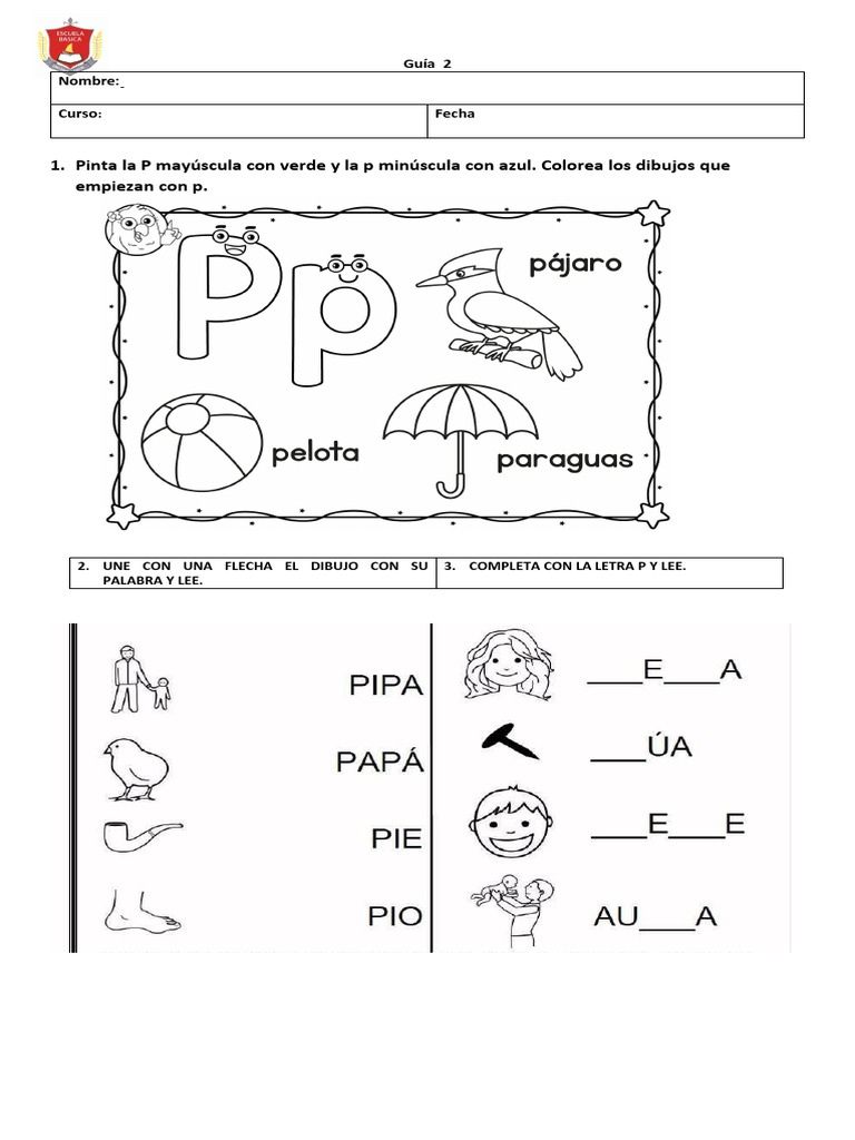Actividades con la letra P para niños | PDF