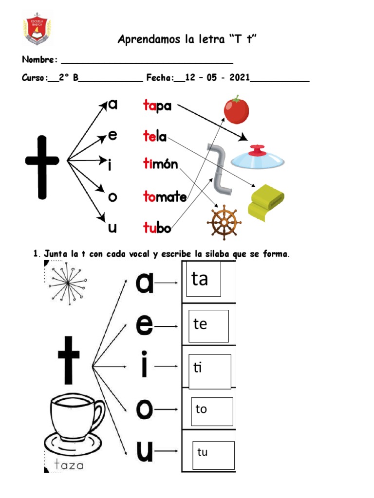 Actividades para aprender la letra T | PDF