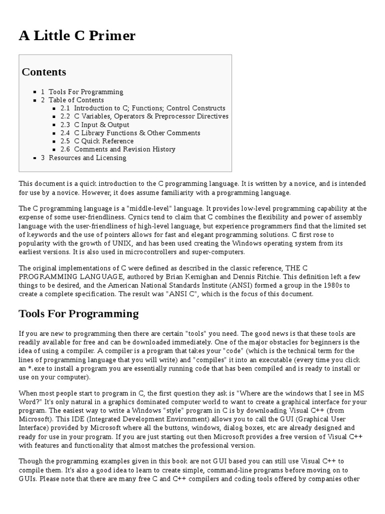 A Little C Primer | PDF | Graphical User Interfaces | C (Programming Language)