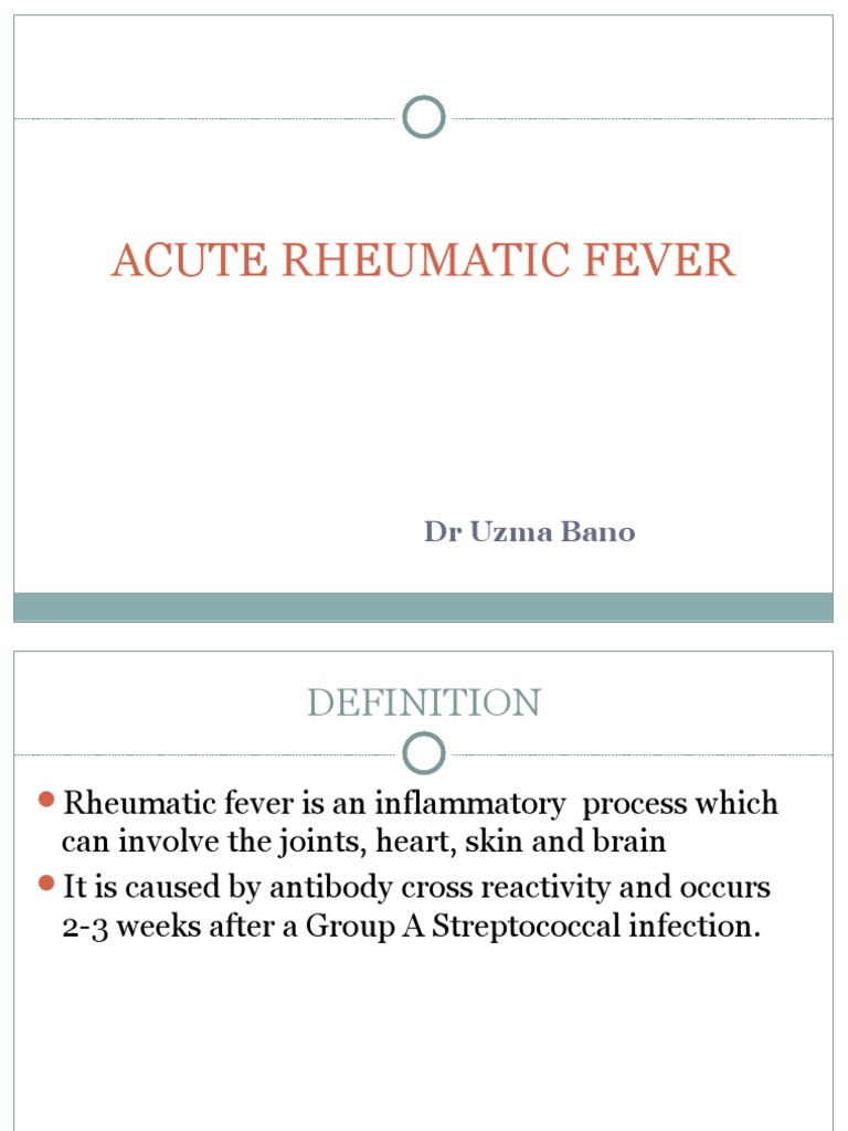 Acute Rheumatic Fever | PDF | Streptococcus | Medical Specialties