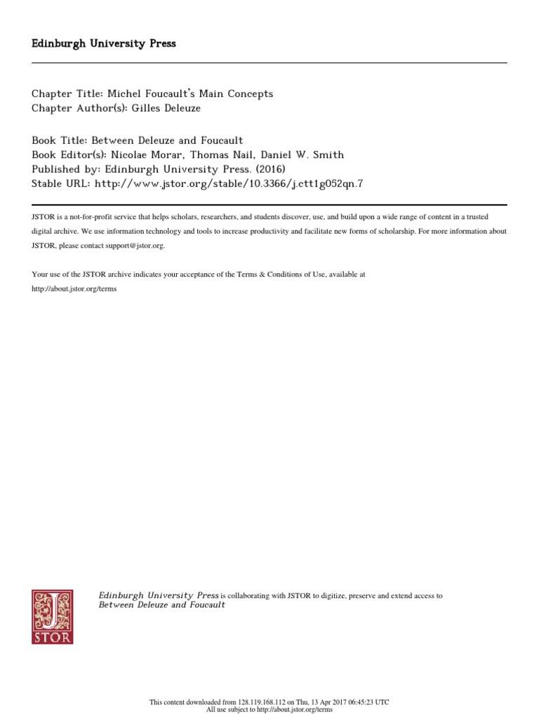 Michel Foucault's Main Concepts | PDF | Michel Foucault | Gilles Deleuze