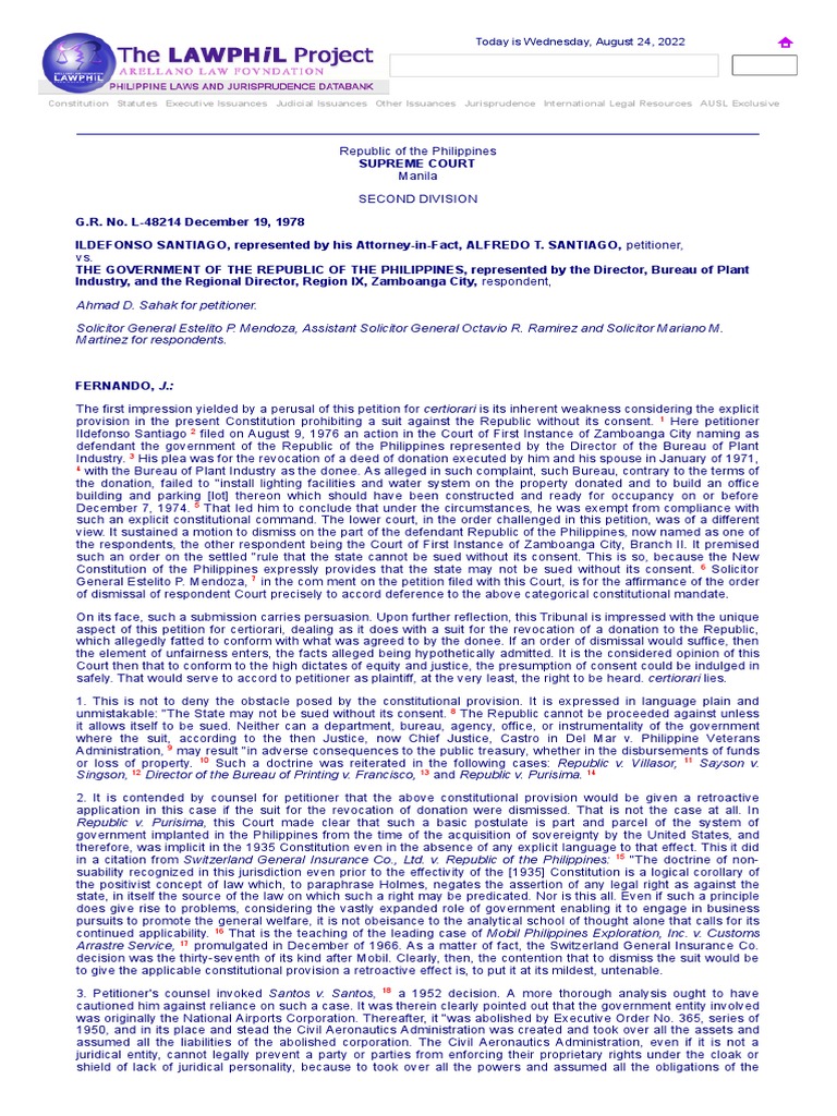 Santiago vs. Republic | PDF