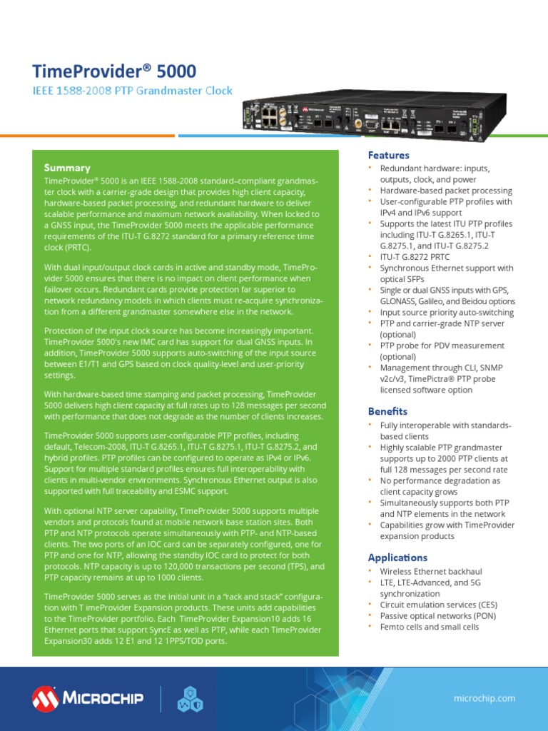 Datasheet TimeProvider 5000 | PDF | I Pv6 | Global Positioning System