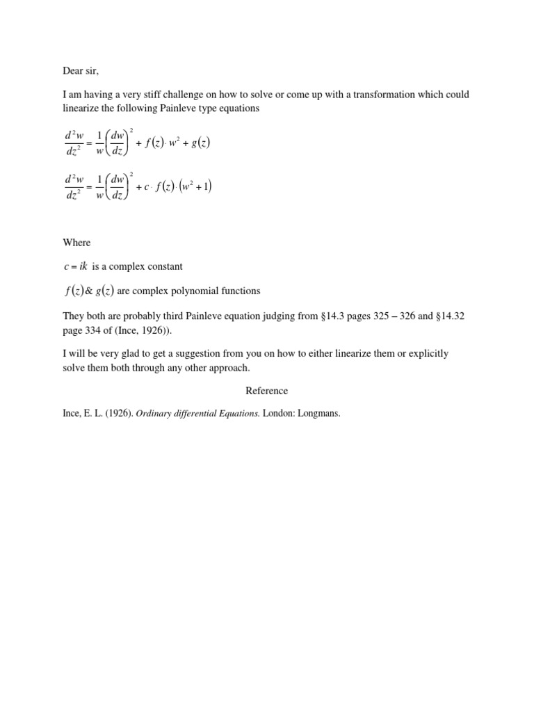 Z G W Z F DZ DW W DZ W D: Ince, E. L. (1926) - Ordinary Differential ...
