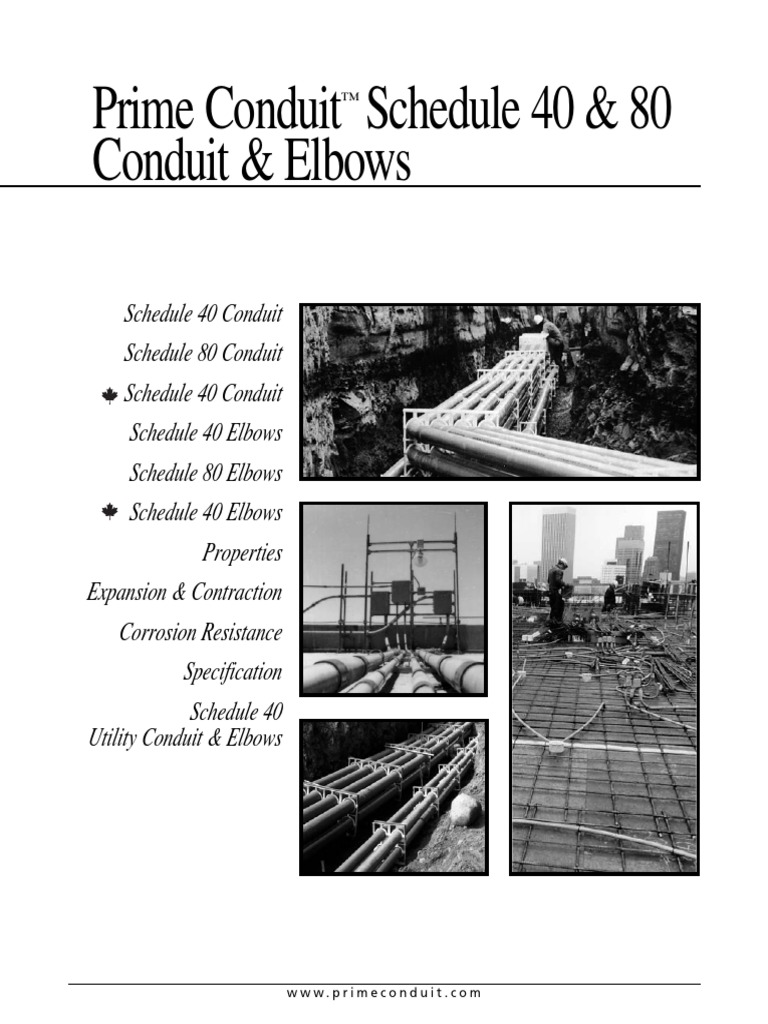 Prime Conduit Schedule 40 & 80 Conduit & Elbows | PDF | Building ...