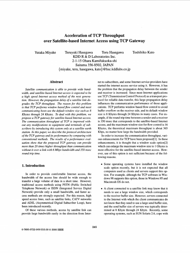 Acceleration Of Tcp Throughput Over Satellite Using Tcp Gateway Pdf 5746