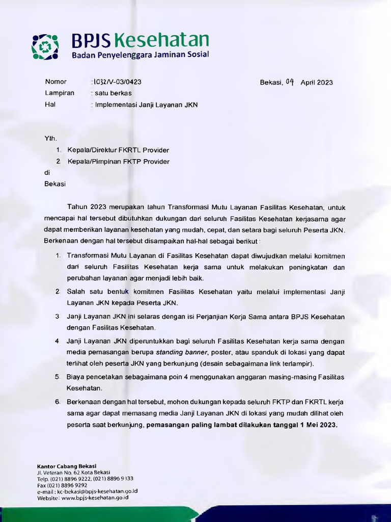 1032 Implementasi Janji Layanan JKN | PDF