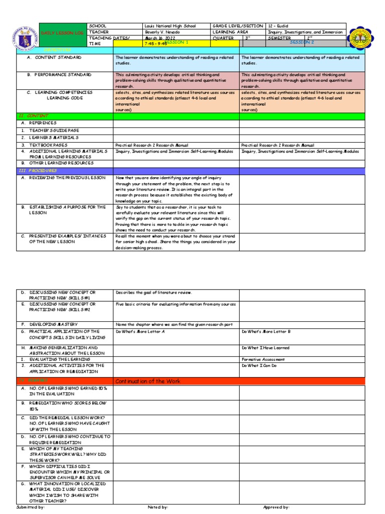 Inquiry, Investigations and Immersion Q3W4 | PDF | Learning | Critical Thinking
