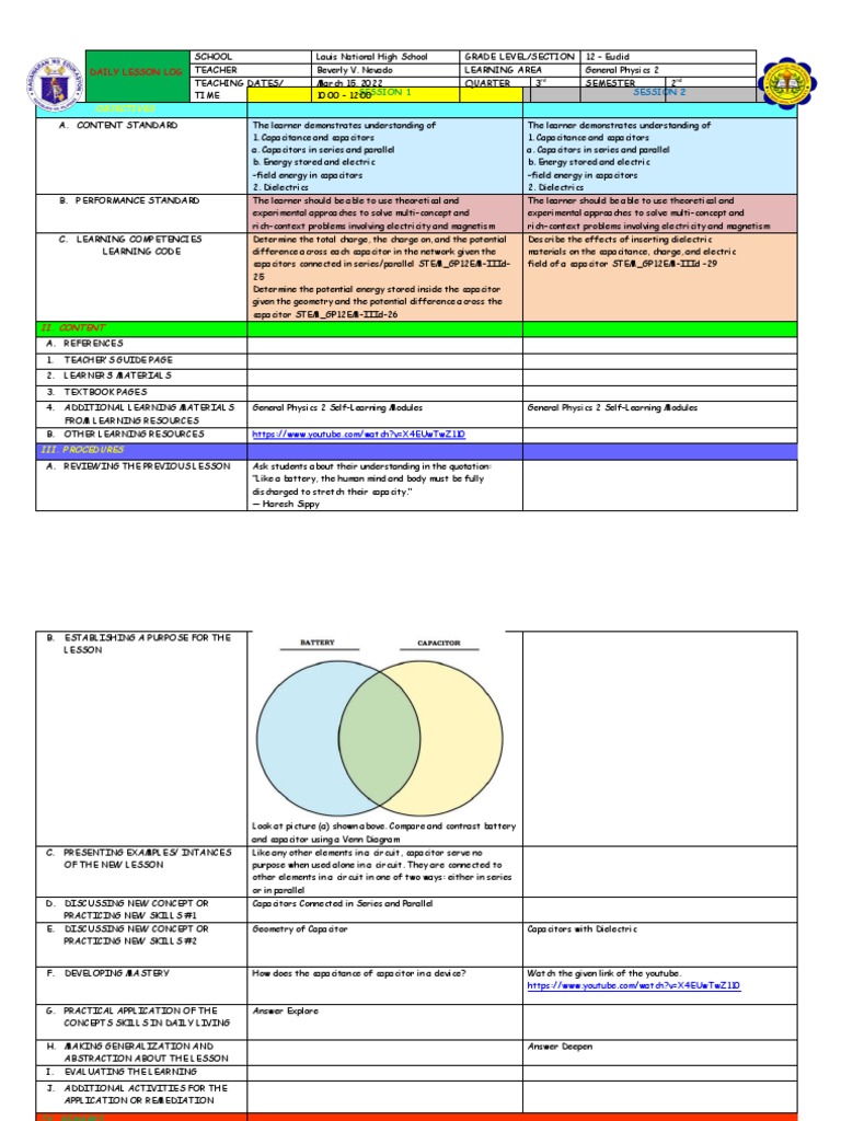 General Physics 2 Q3W4 | PDF | Capacitor | Capacitance