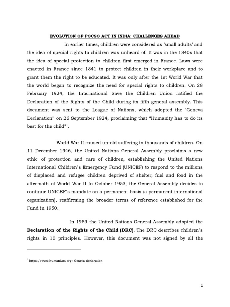 Evolution of POCSO Act in India - Docx1 | PDF | Assault | Sexual Assault