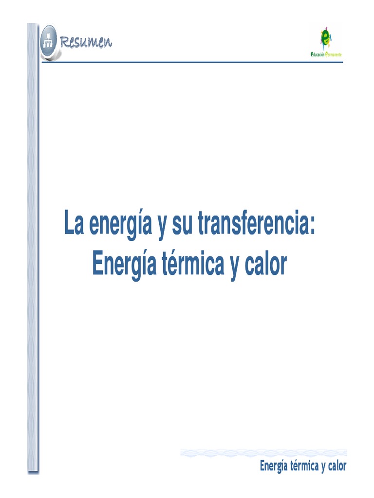 Transferencia de Energía Térmica | PDF | Calor | Termodinámica