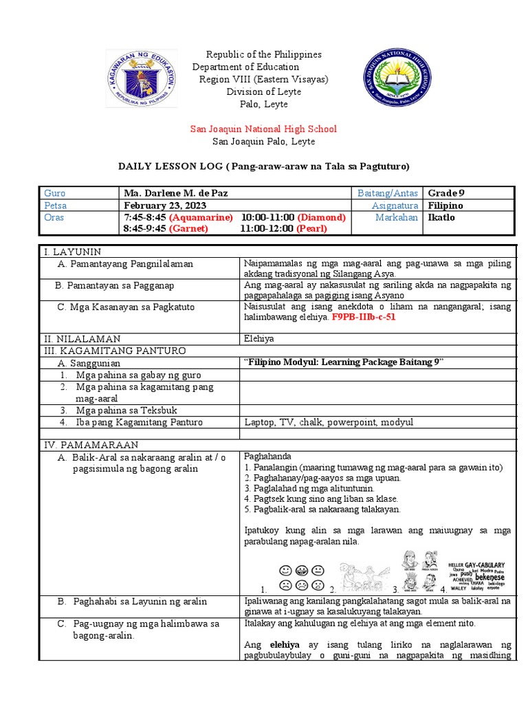 DLP Filipino 9 | PDF