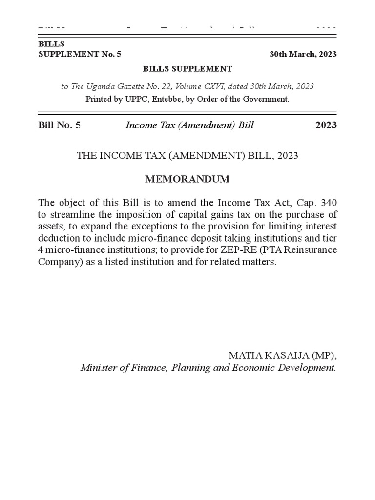 Income Tax (Amendment) Bill, 2023 | Download Free PDF | Taxes | Tax ...