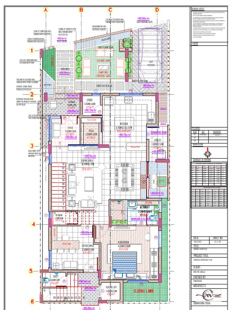 Ground Floor Plan | PDF | Wall | Building Engineering