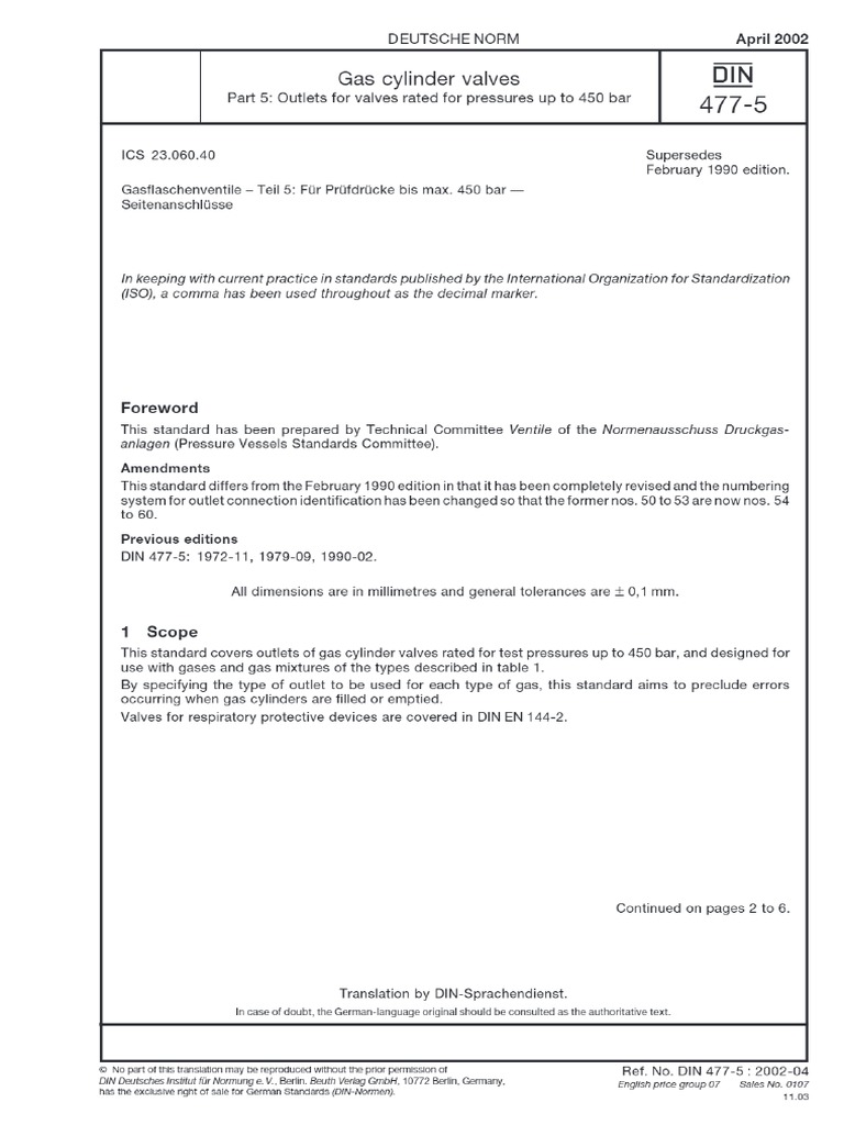 DIN 477-5 (Cylinder Threads) | PDF