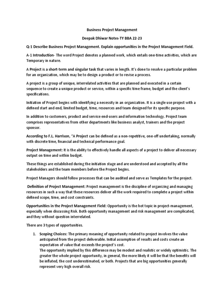 Business Project Management | PDF | Feasibility Study | Databases Business Project Management | PDF | Feasibility Study | Databases