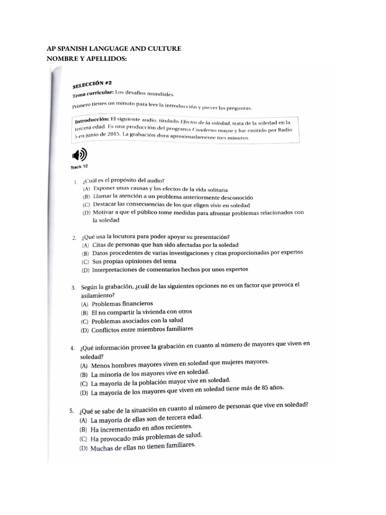 AP Spanish Listening | PDF