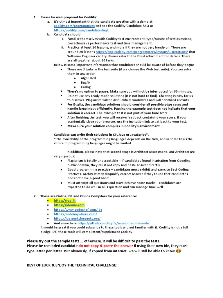 Codility Faq Download Free Pdf Computer Programming Computer Science