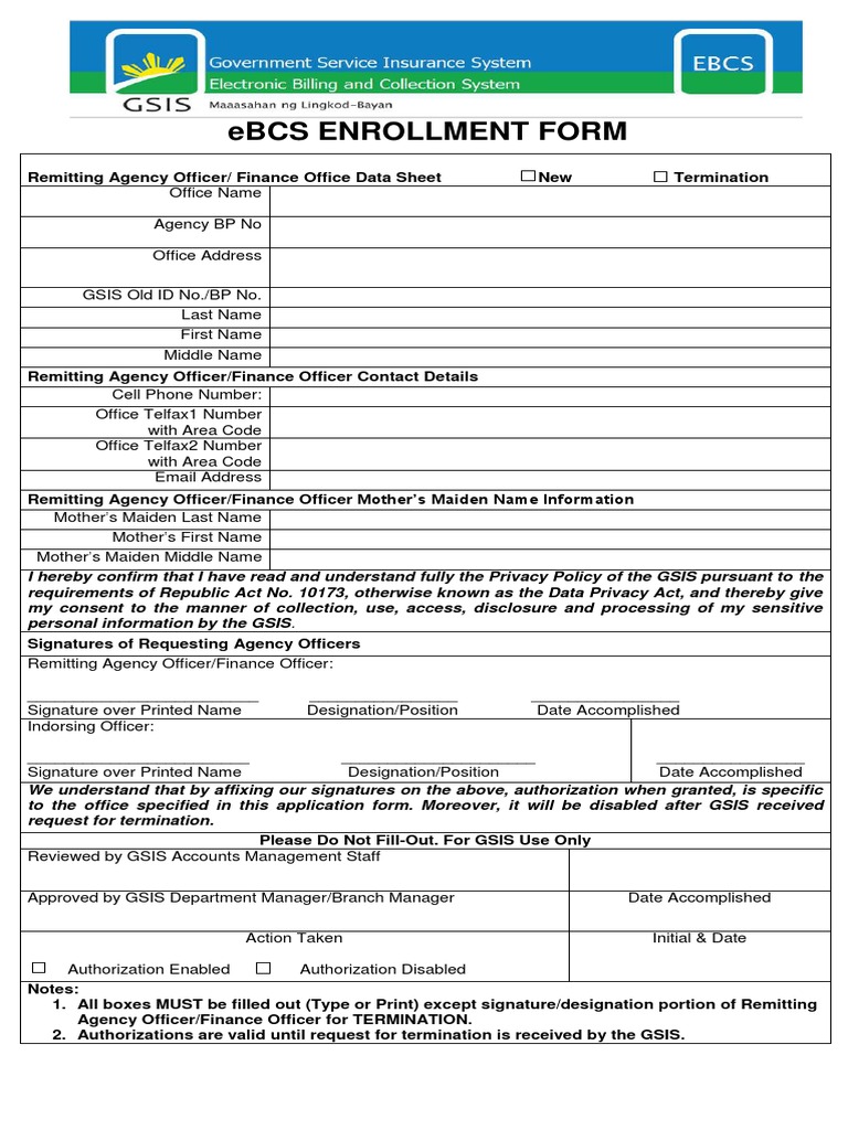 PPG Annex B-3 - eBCS Enrollment Form - 18mar2021 | PDF