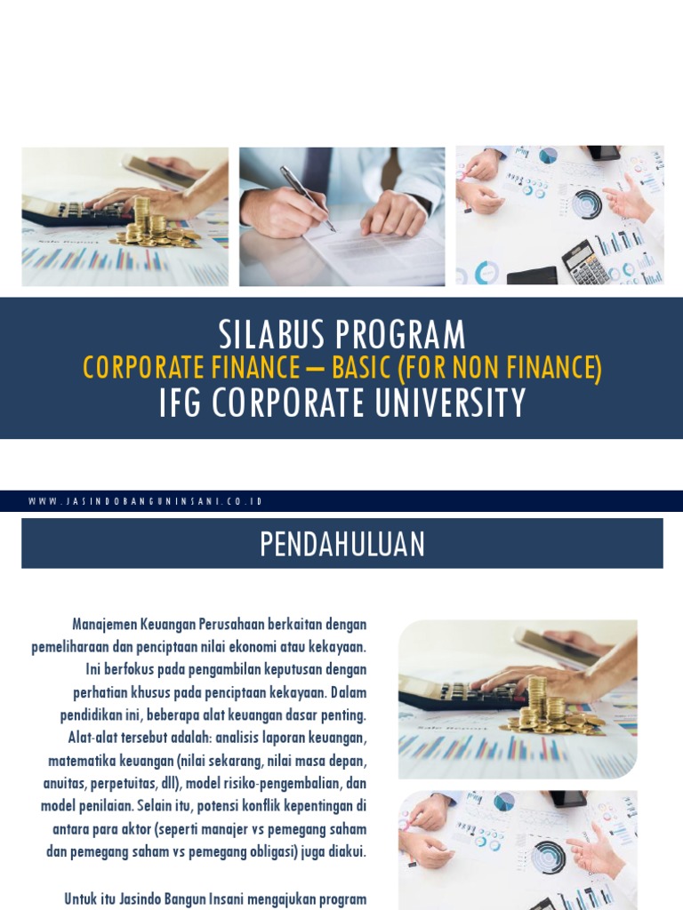 SILABUS PROGRAM PENDIDIKAN CORPORATE FINANCE (FOR NON FINANCE) - BASIC Rev | PDF
