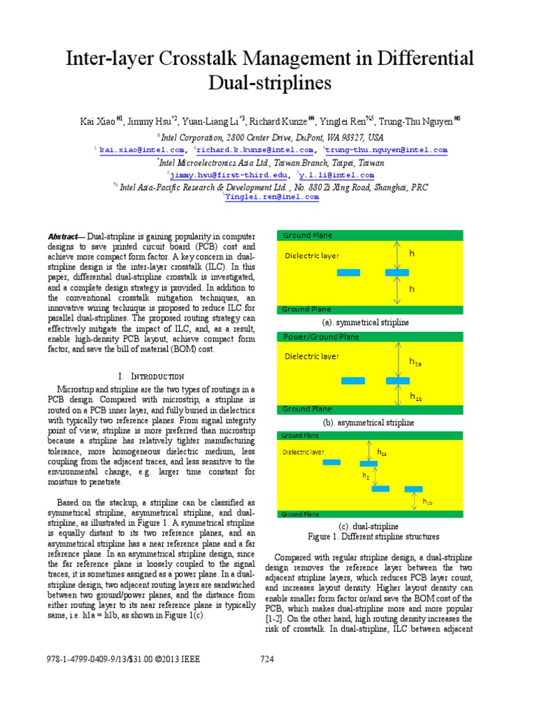 Inter-Layer Crosstalk Management in Differential Dual-Striplines | PDF | Printed Circuit Board ...