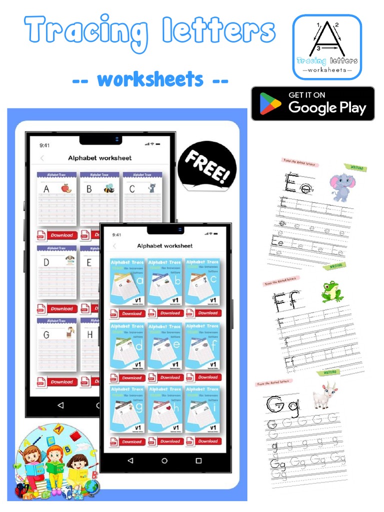Tracing Letters Worksheets | PDF