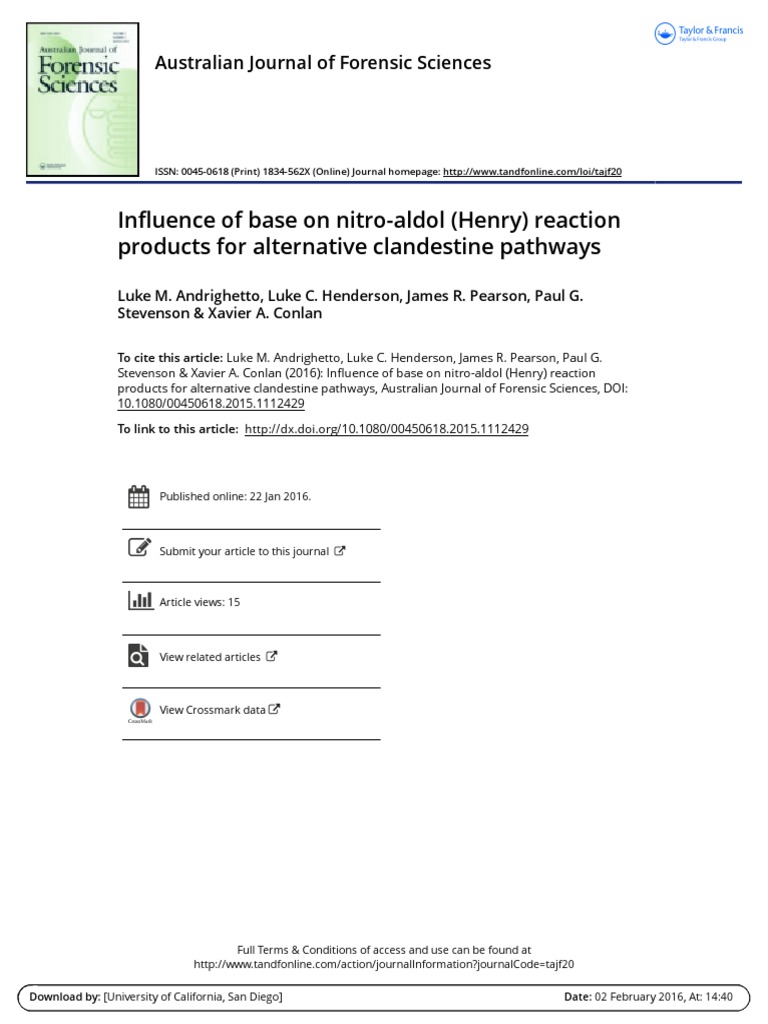 Influence of Base On Nitro-Aldol (Henry) Reaction Products For ...