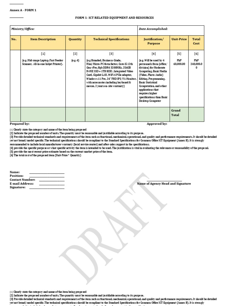 ICT Forms | PDF | Desktop Computer | Office Equipment
