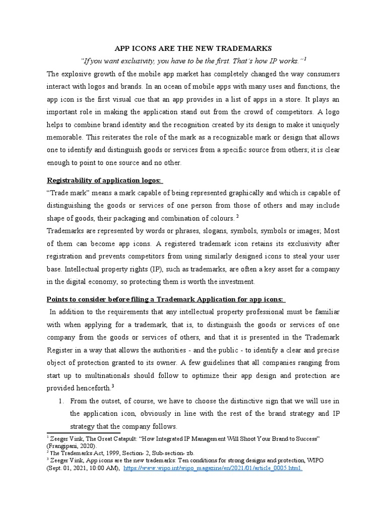 Article - App Icons Are The New Trademarks | PDF | Trademark | Icon ...