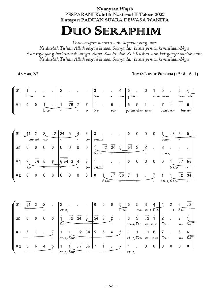 DUO SERAPHIM - Lagu Wajib PSDW | PDF