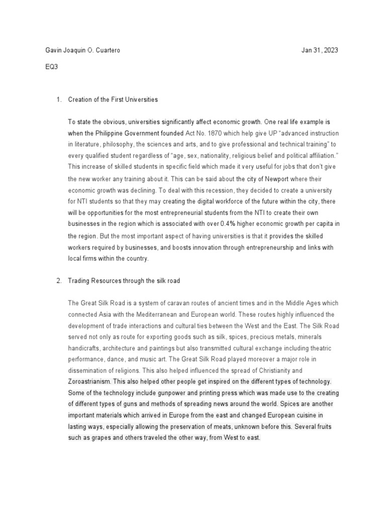 'Middle Ages' Research - Gavin O. Cuartero | PDF | Silk Road ...