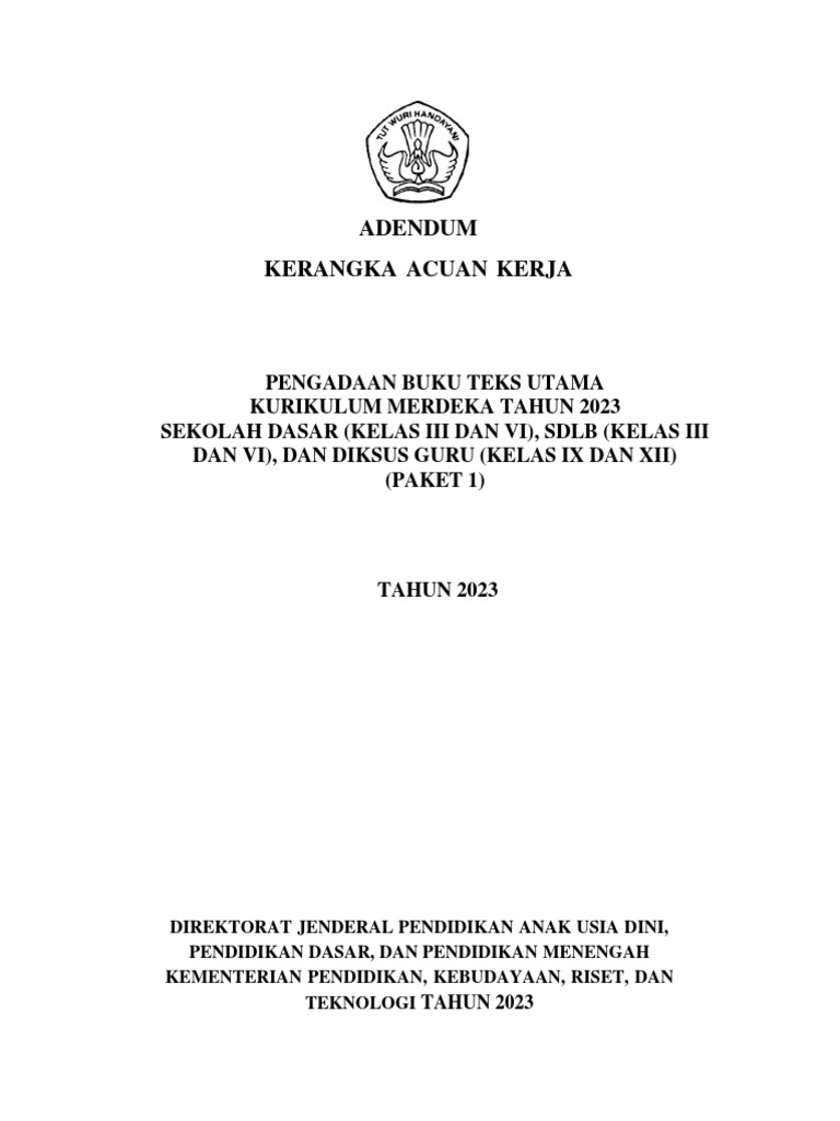 KAK PPK Paket 1 Adendum 300323 | PDF