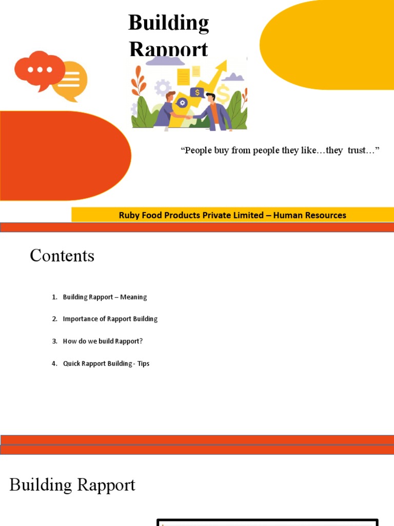 Building Rapport - Sales Team - 17 Sept 2022 | Download Free PDF ...