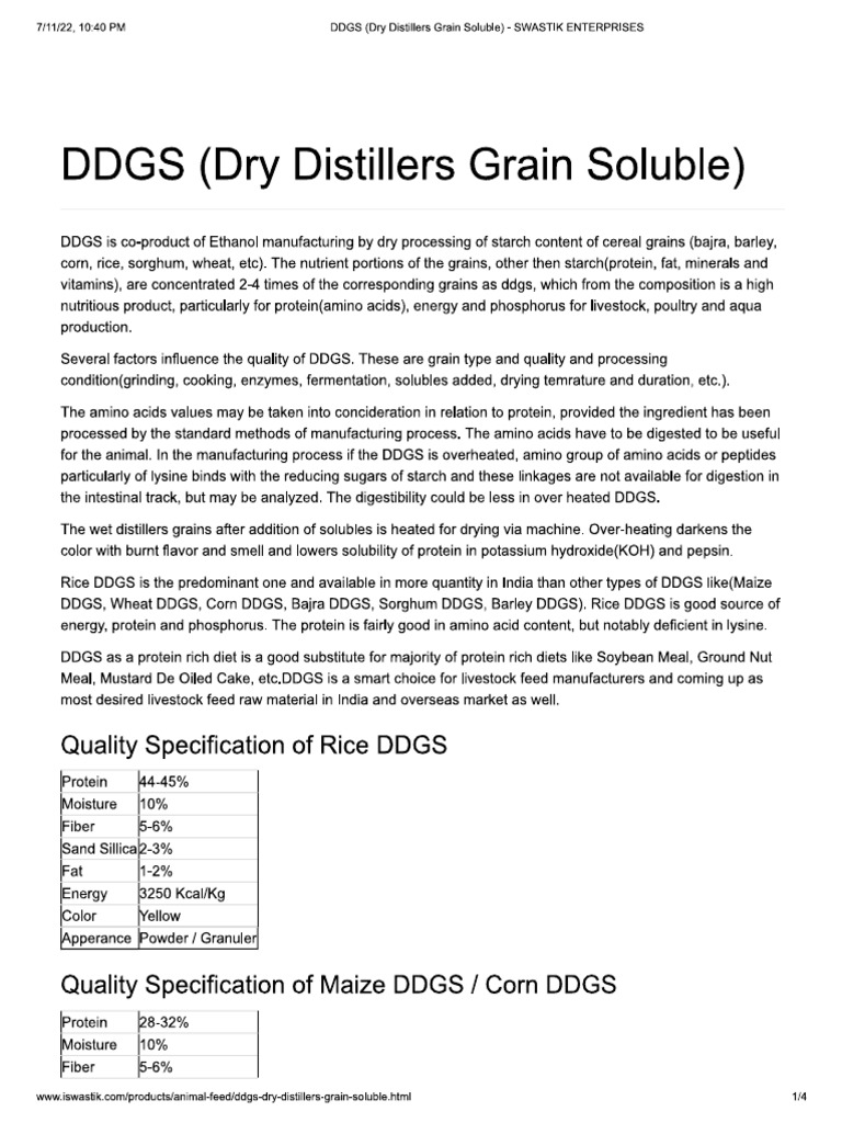 DDGS | PDF