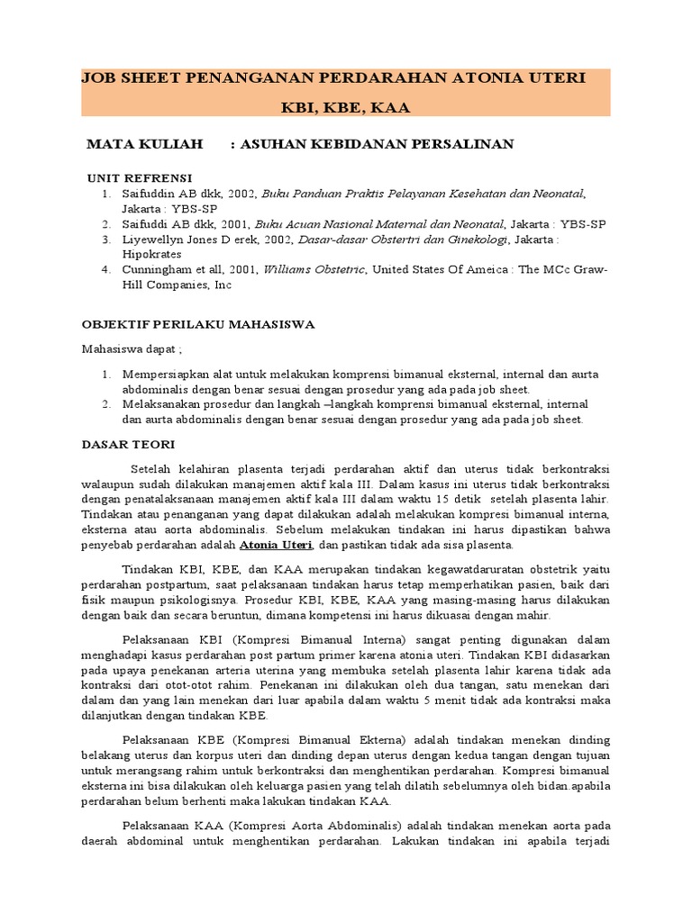 Job Sheet KBI, KBE, KAA | PDF | Pengembangan Diri | Sains & Matematika