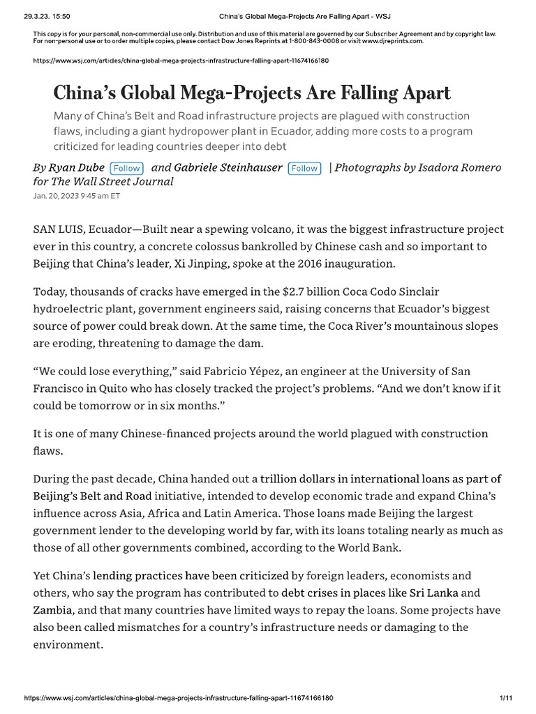 China's Global Mega-Projects Are Falling Apart | PDF