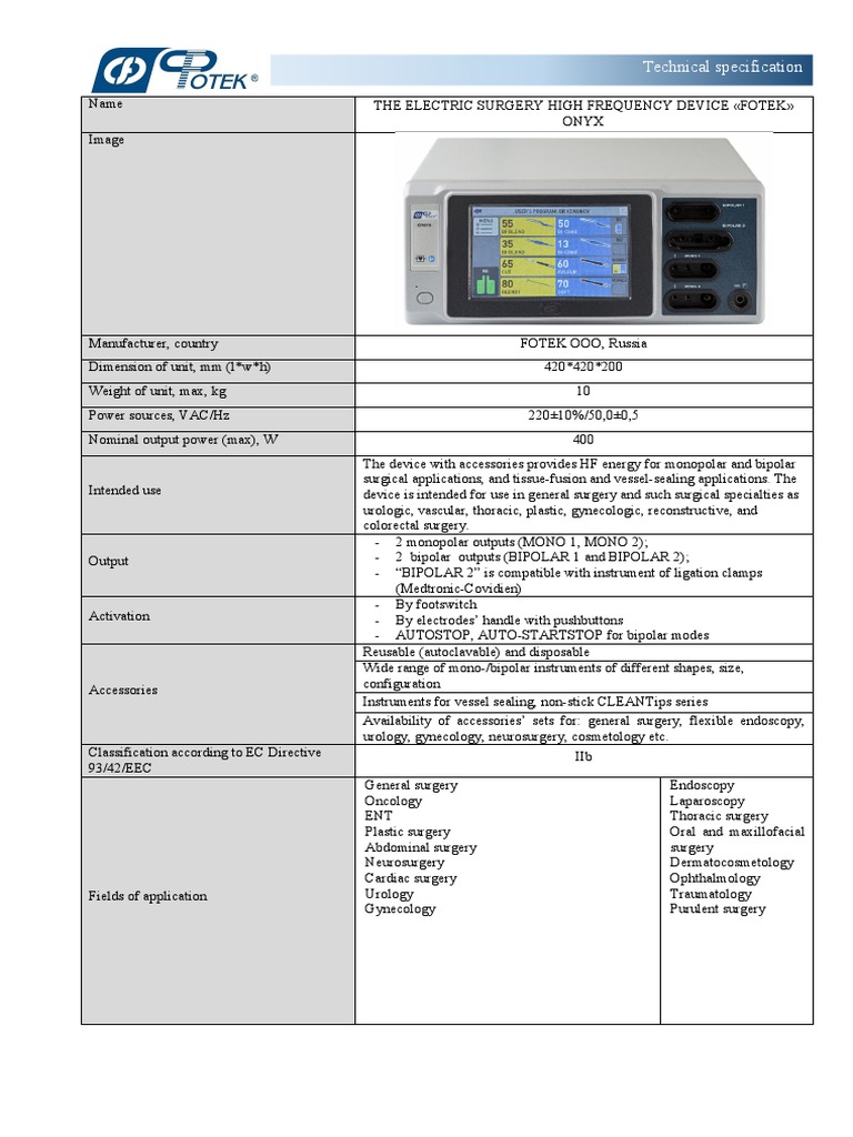 Technical Specification ONYX | PDF