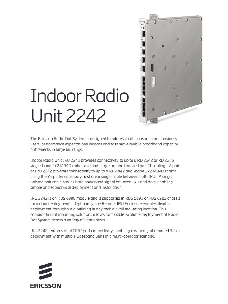 Ericsson Iru 2242 Data Sheet | PDF