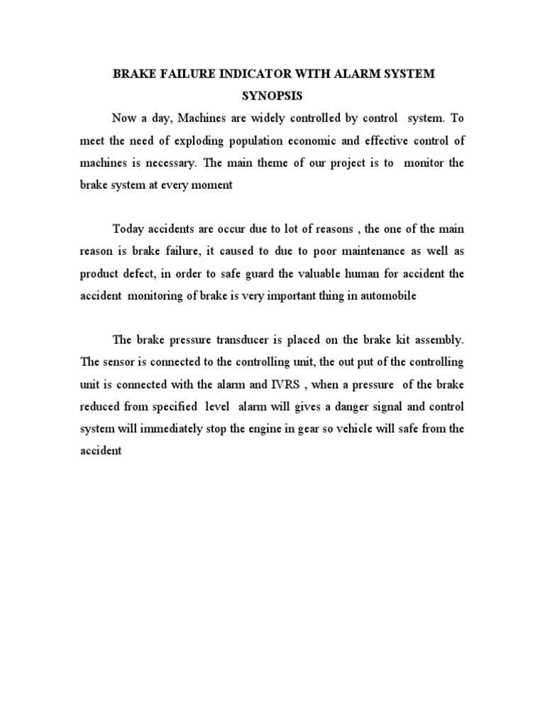 DCP060 Brake Failure Indicator With Alarm System | PDF | Brake | Vehicles