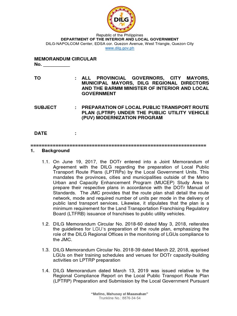 Republic of The Philippines DILG-NAPOLCOM Center, EDSA Cor. Quezon ...